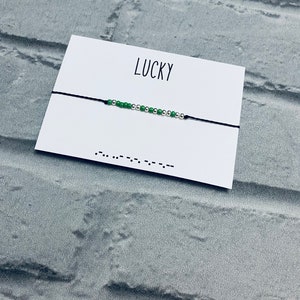 Lucky Morse Code Bracelet,morse Code Bracelet,good Luck Gifts,get Well ...