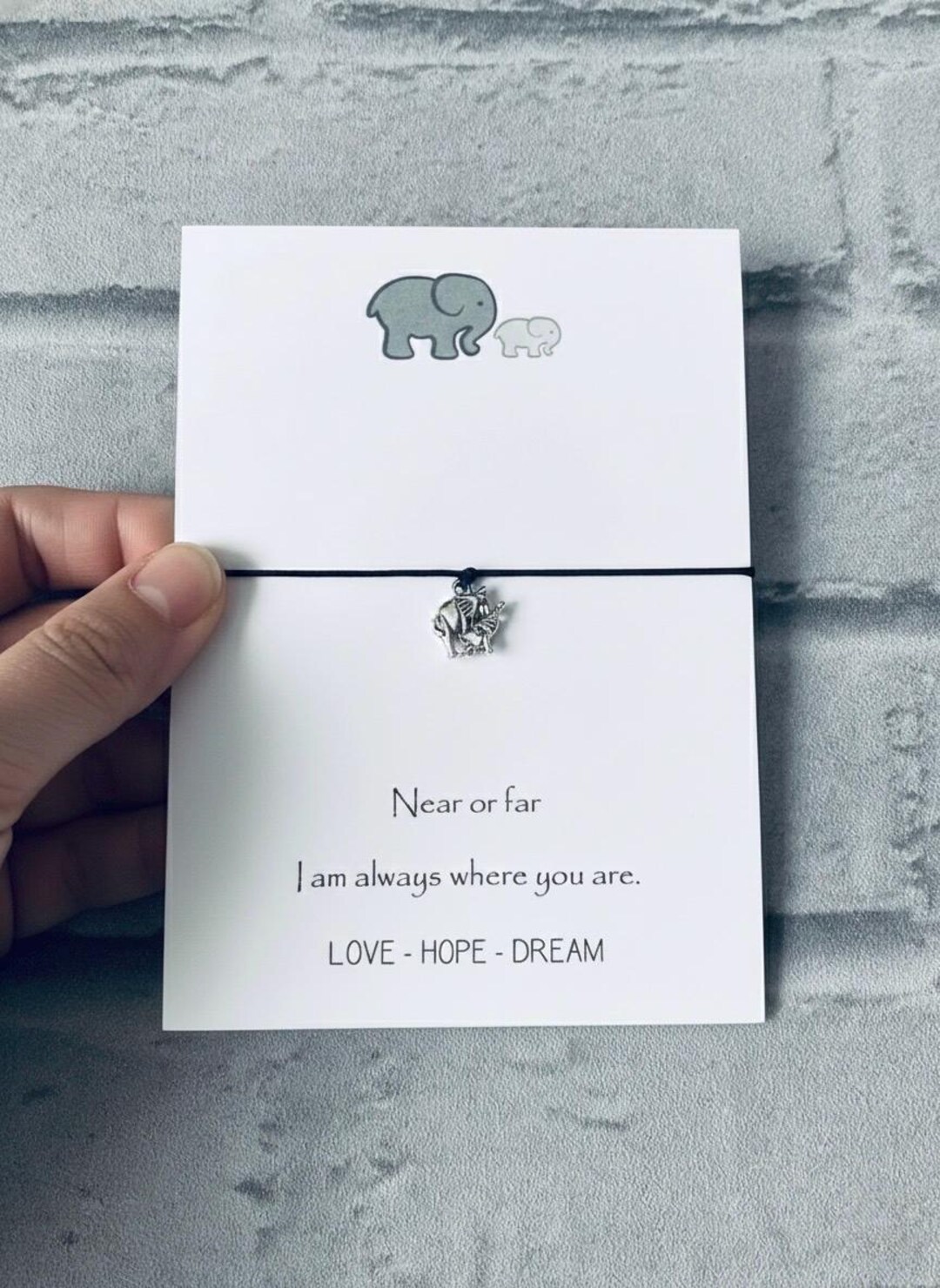 Elephant Wish Bracelet, Mother and Baby Charm, Long Distance Gift - Etsy UK