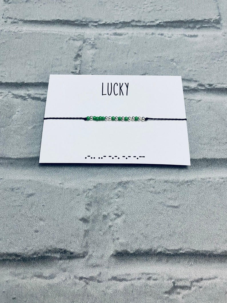 Lucky Morse Code Braceletmorse Code Braceletgood Luck - Etsy