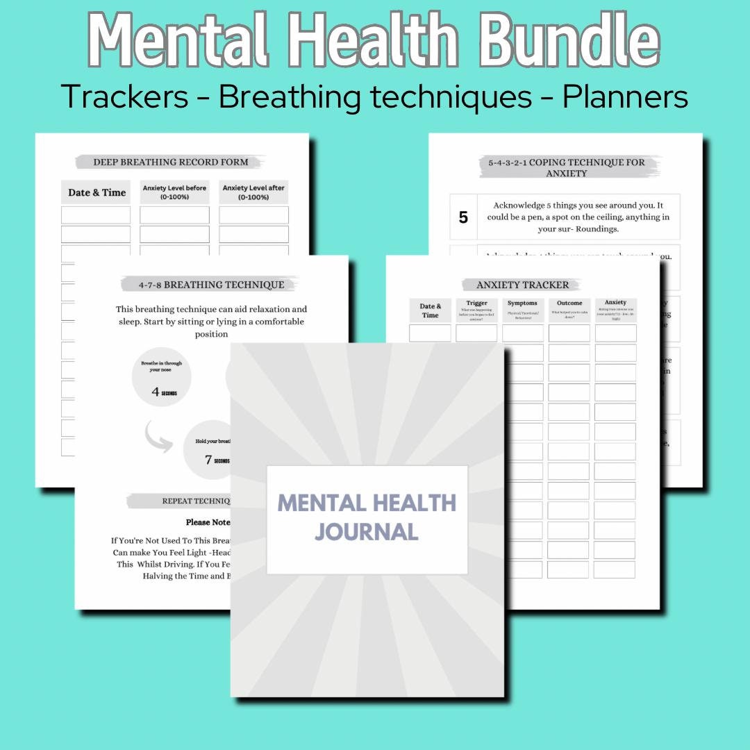 Digital Mental Health Journal | Printable Anxiety & Mood Tracker ...
