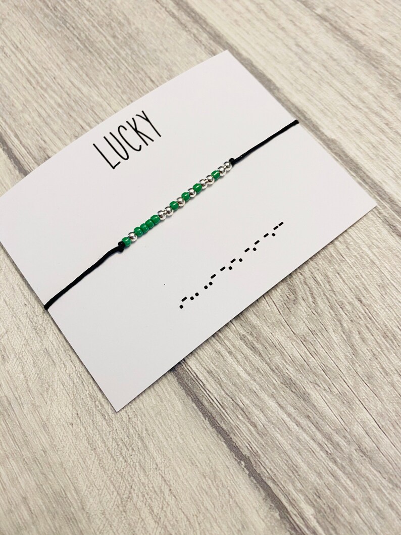 Lucky morse code braceletmorse code braceletgood luck | Etsy