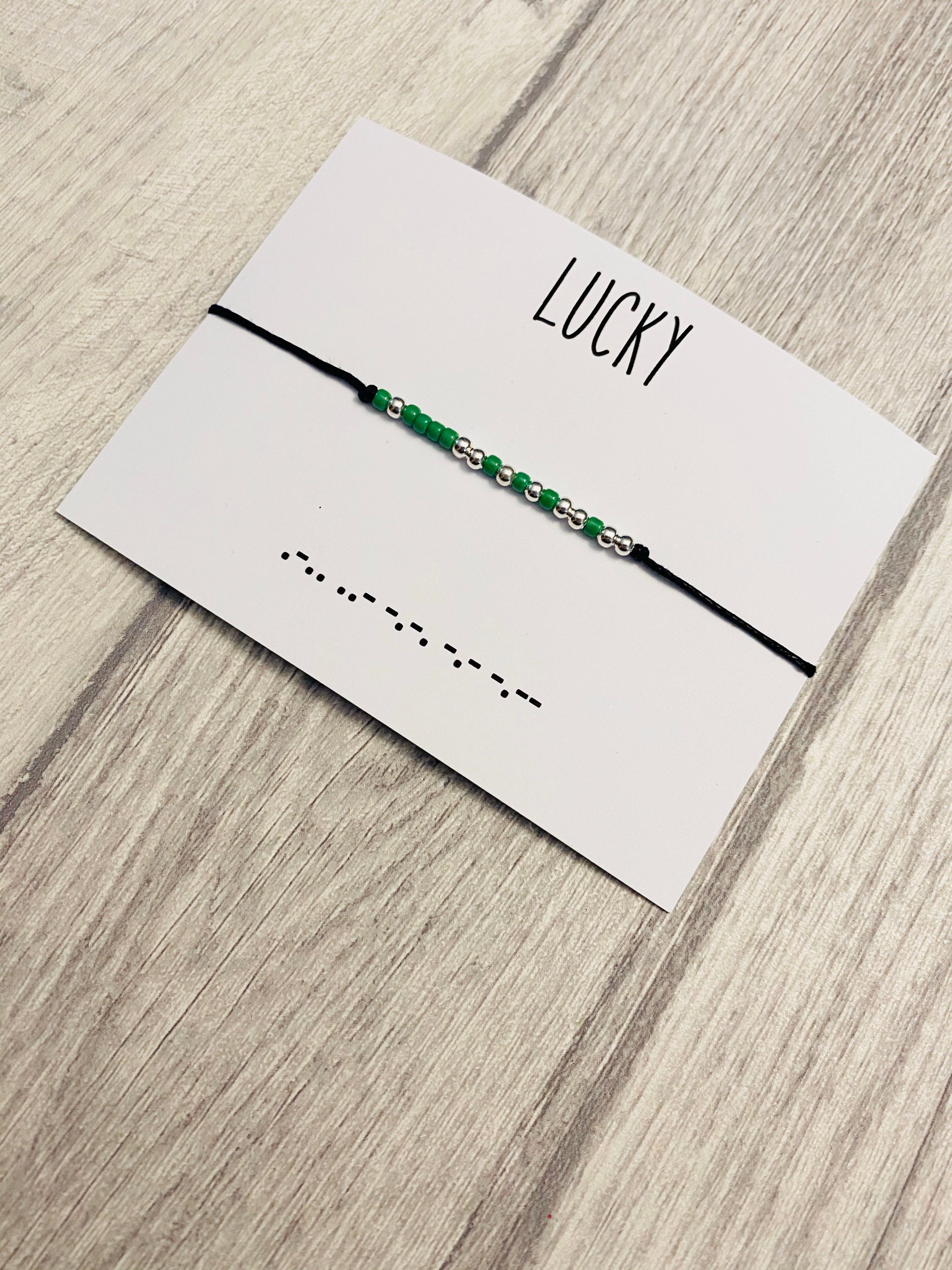 Lucky morse code braceletmorse code braceletgood luck | Etsy