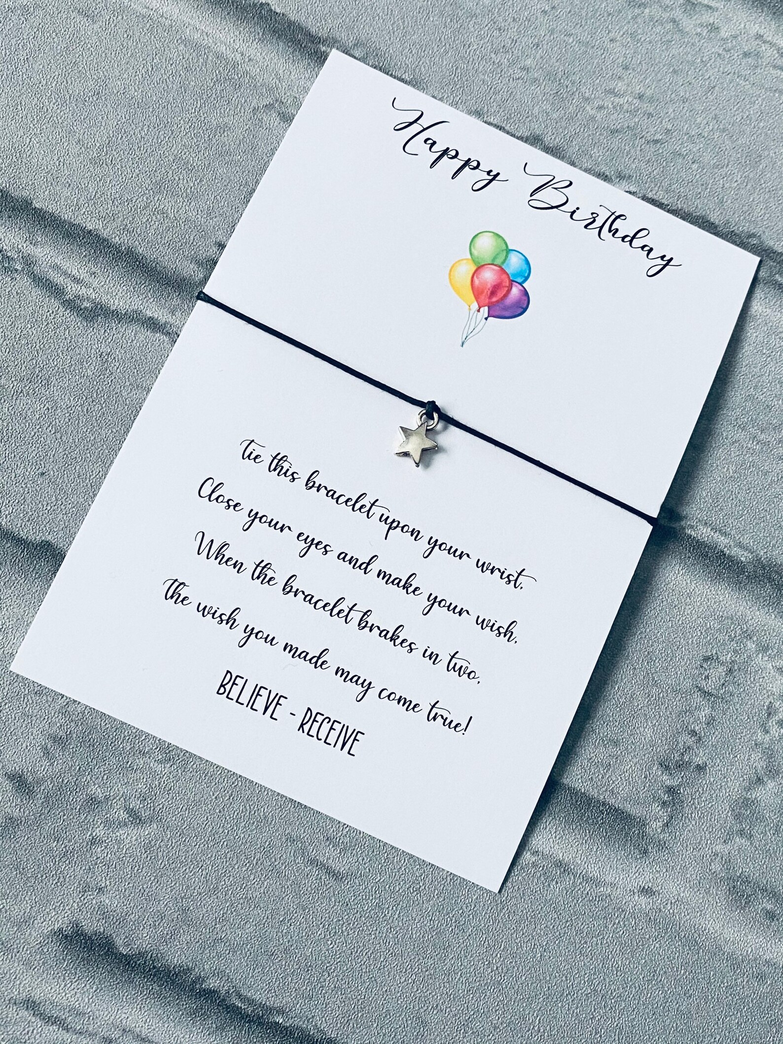 Happy birthday giftbirthday cardbirthday braceletwish | Etsy