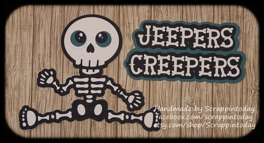 Jeepers Creepers Skeleton Paper Piecing Handmade by Scrappintoday - Etsy