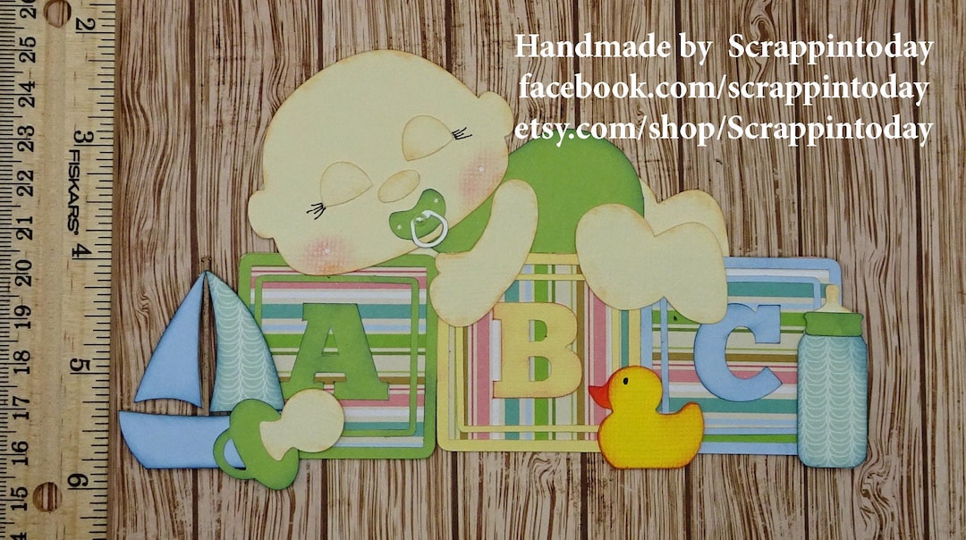 Baby Boy Blocks Paper Piecing Handmade by Scrappintoday - Etsy