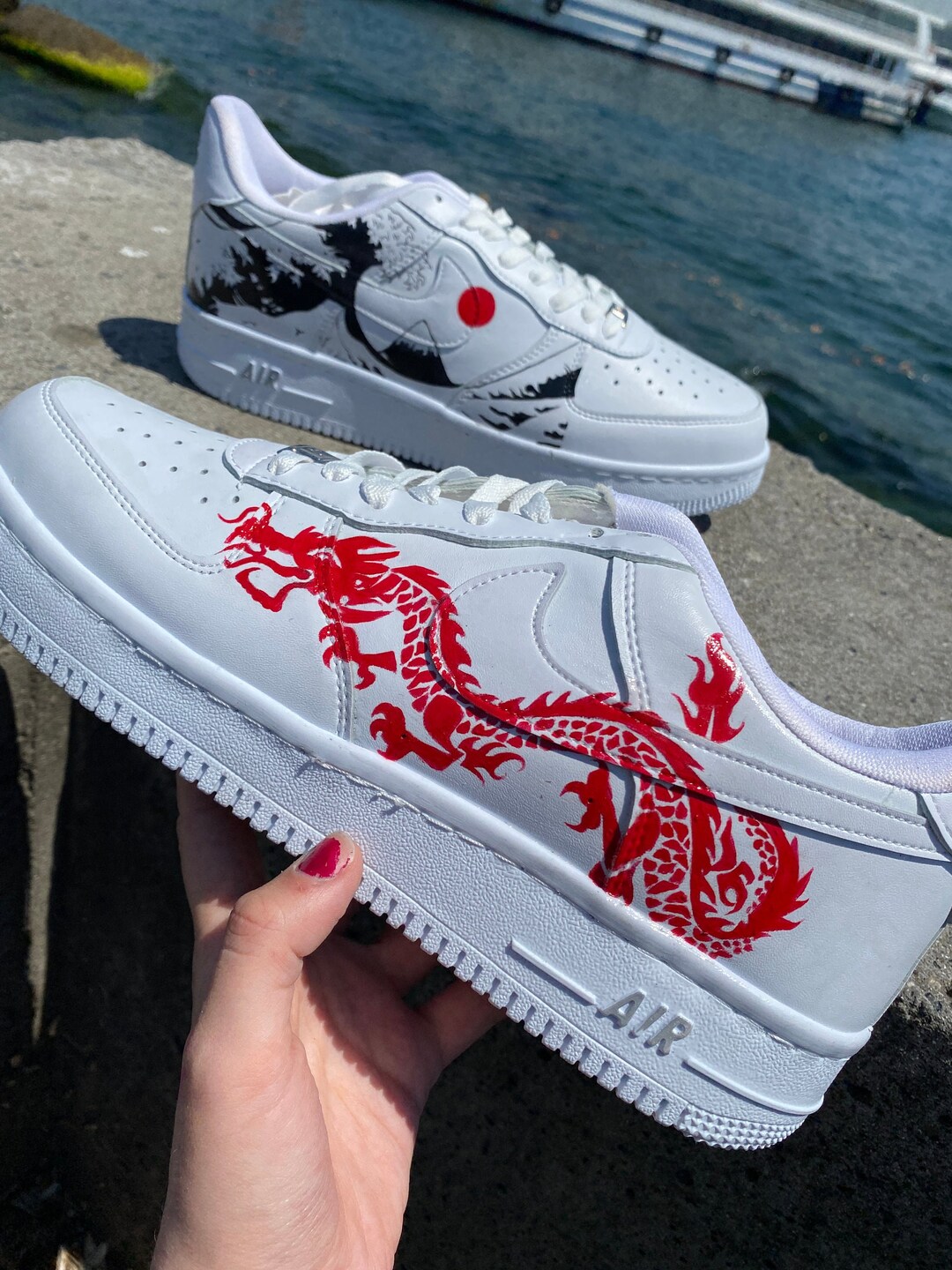 Japanese Dragon and Kanagawa Wave Designs With Custom - Etsy
