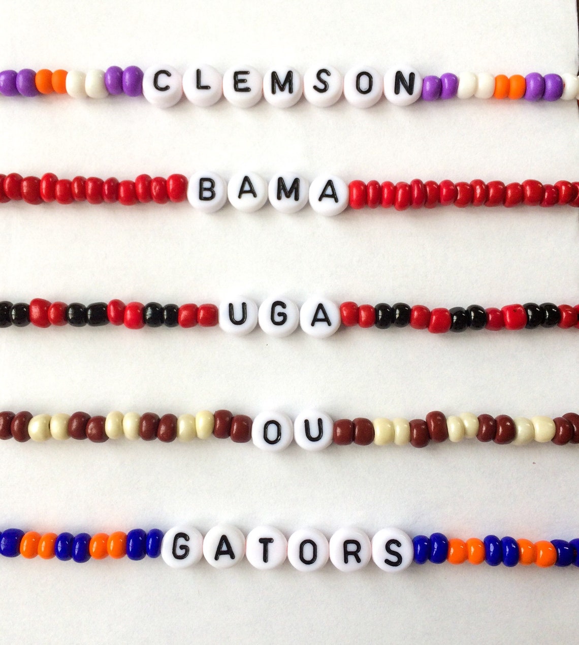 Custom College Beaded Bracelets Custom College Gift College | Etsy