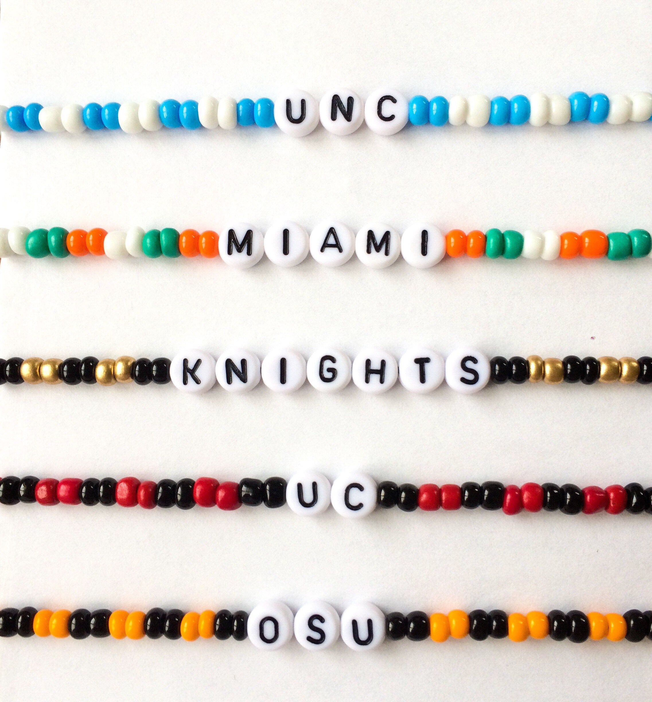 Custom College Beaded Bracelets Custom College Gift College | Etsy