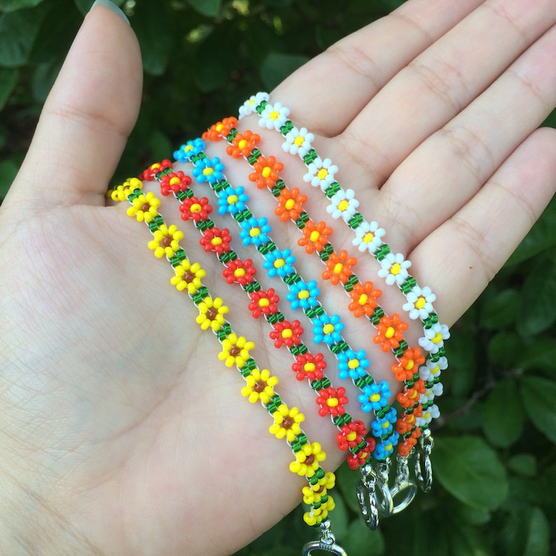 Daisy Chain Beaded Bracelets W/ Toggle Clasp Beaded Flower - Etsy India Daisy Chain Beaded Bracelets W/ Toggle Clasp Beaded Flower - Etsy India