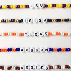 Custom College Beaded Bracelets Custom College Gift College Graduation ...