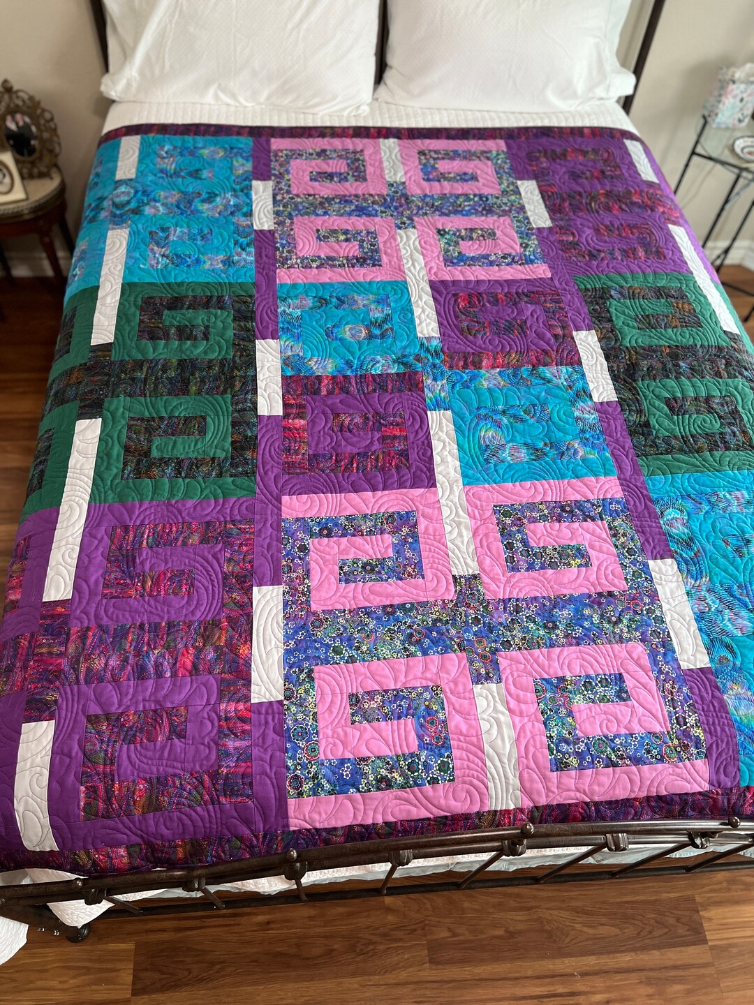 Snail Trail Multi Color Block Handmade Quilt - Etsy