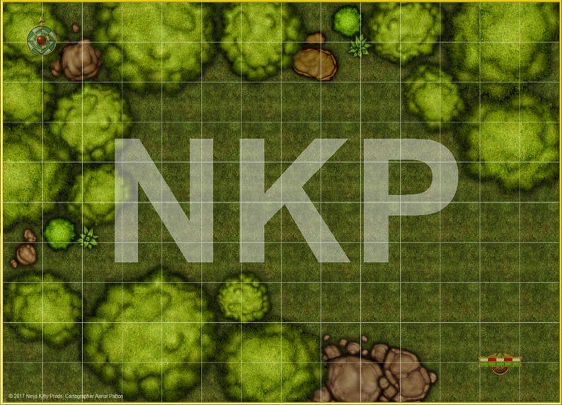 Square Grid Style Printable Table-top Fantasy Map Woodland - Etsy