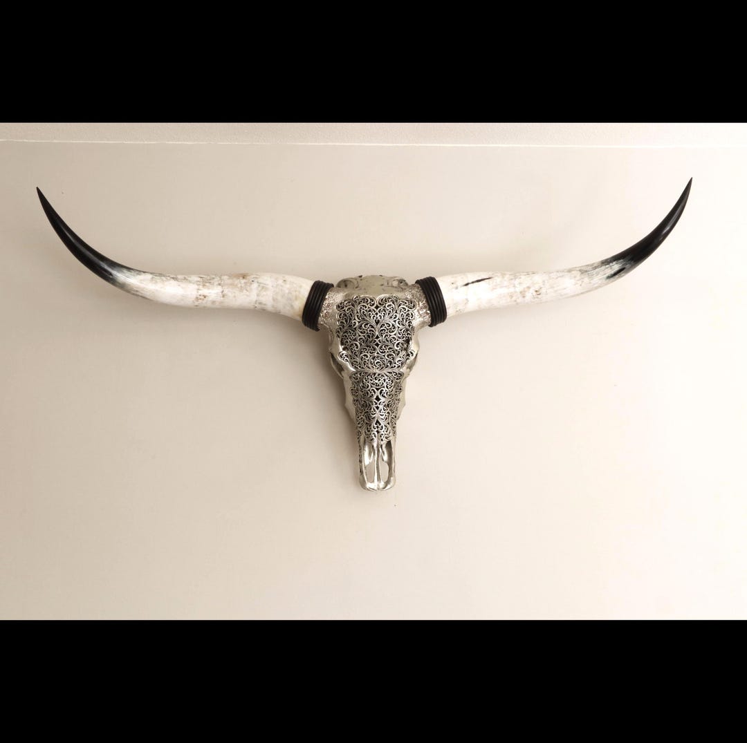 Longhornskull Hand Carved Art Object, Steerskull With Polished ...