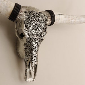 Longhornskull Hand Carved Art Object, Steerskull With Polished ...