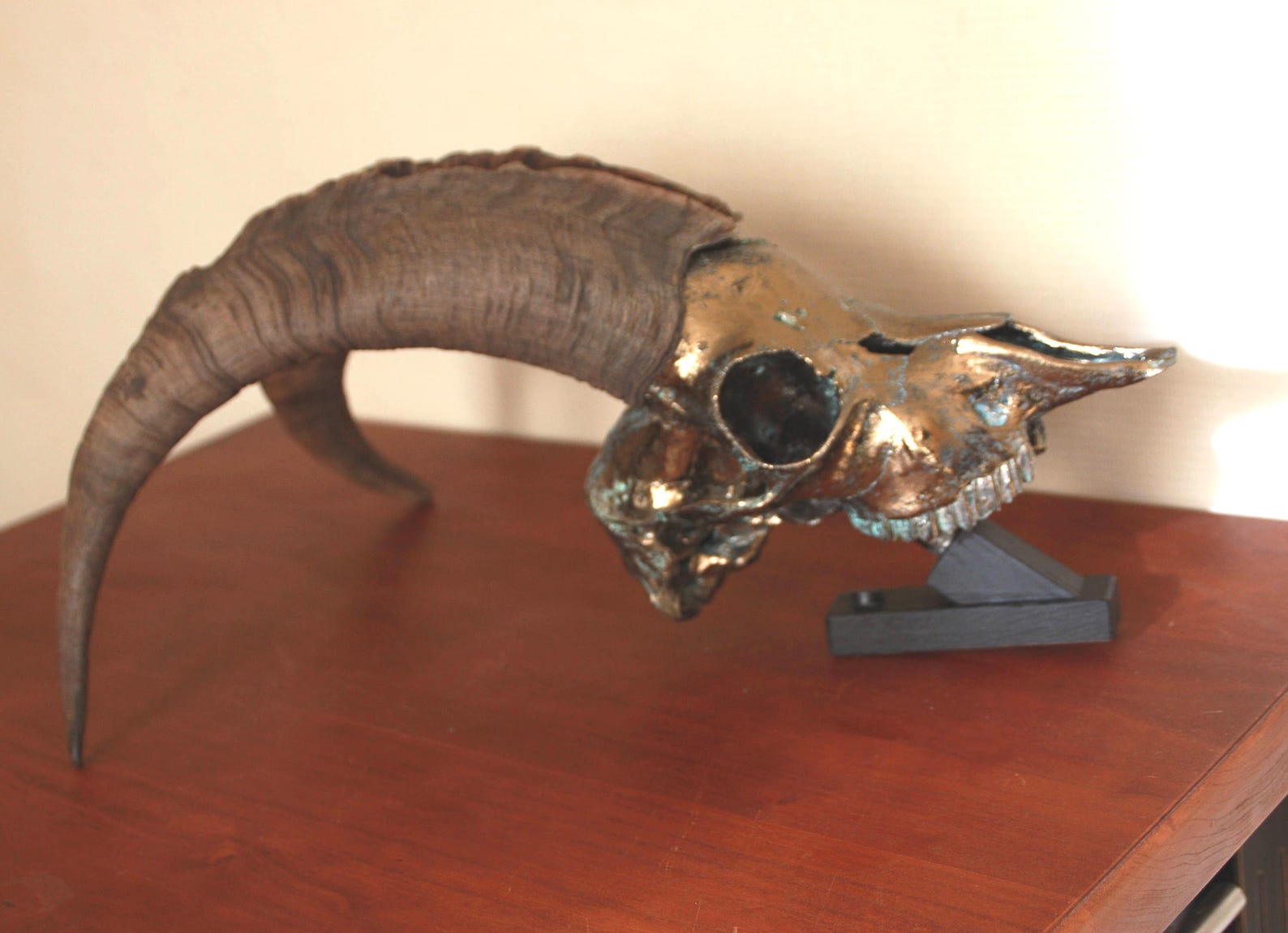 Goat Skull, Goat Skull on Pedestal, Antique Decor, Living Room Decor ...