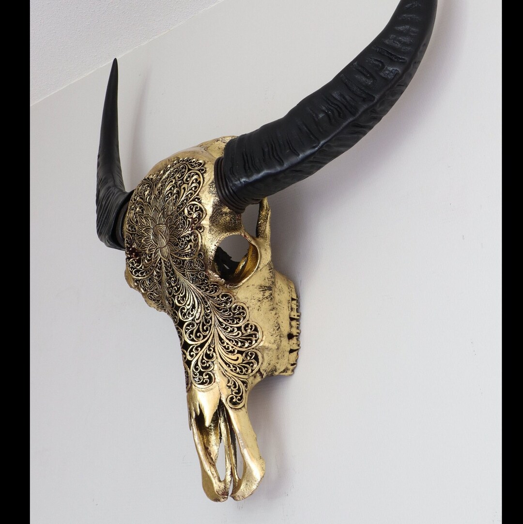 Buffalo Skull Design Made by Hand Carving, Bullskull, Restaurant Decor ...