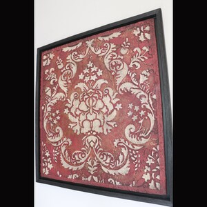 Ornamental Design Decoration, Damask Art on Wooden Board, Fresco Style ...