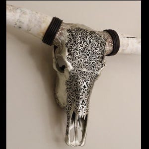 Longhornskull Hand Carved Art Object, Steerskull With Polished ...