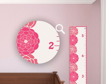 Growth Chart for Girls Kids Room Wall Decor Floral Custom | Etsy