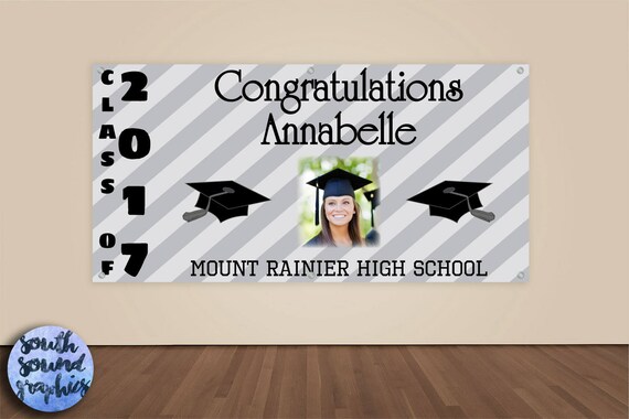 High School Graduation Banner Graduation Party Photo Banner | Etsy