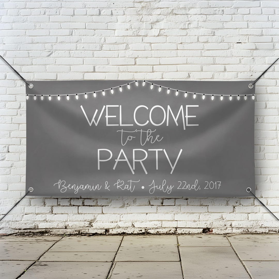 Welcome to the Party Banner – Vinyl Party Backdrop for Graduation, Baby ...