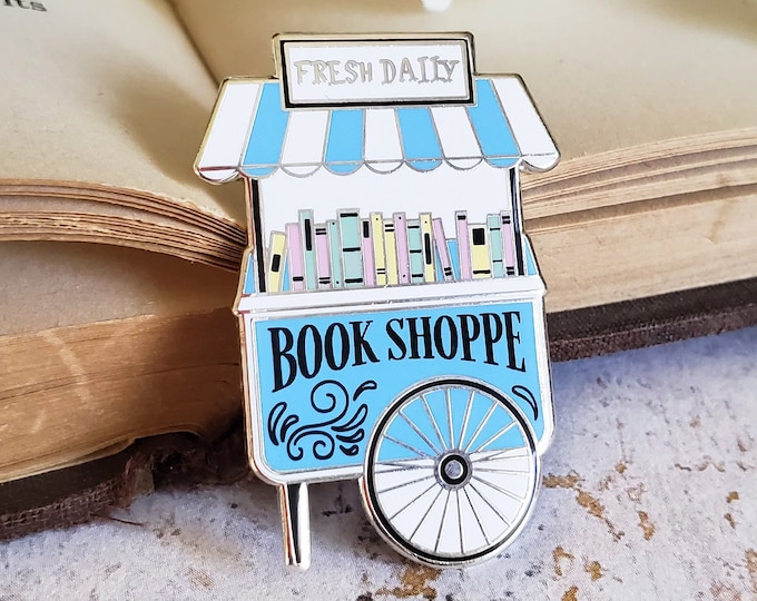 Book Shop Pastel Enamel Pin - Hard Enamel, Library, Cute Pin, Librarian ...