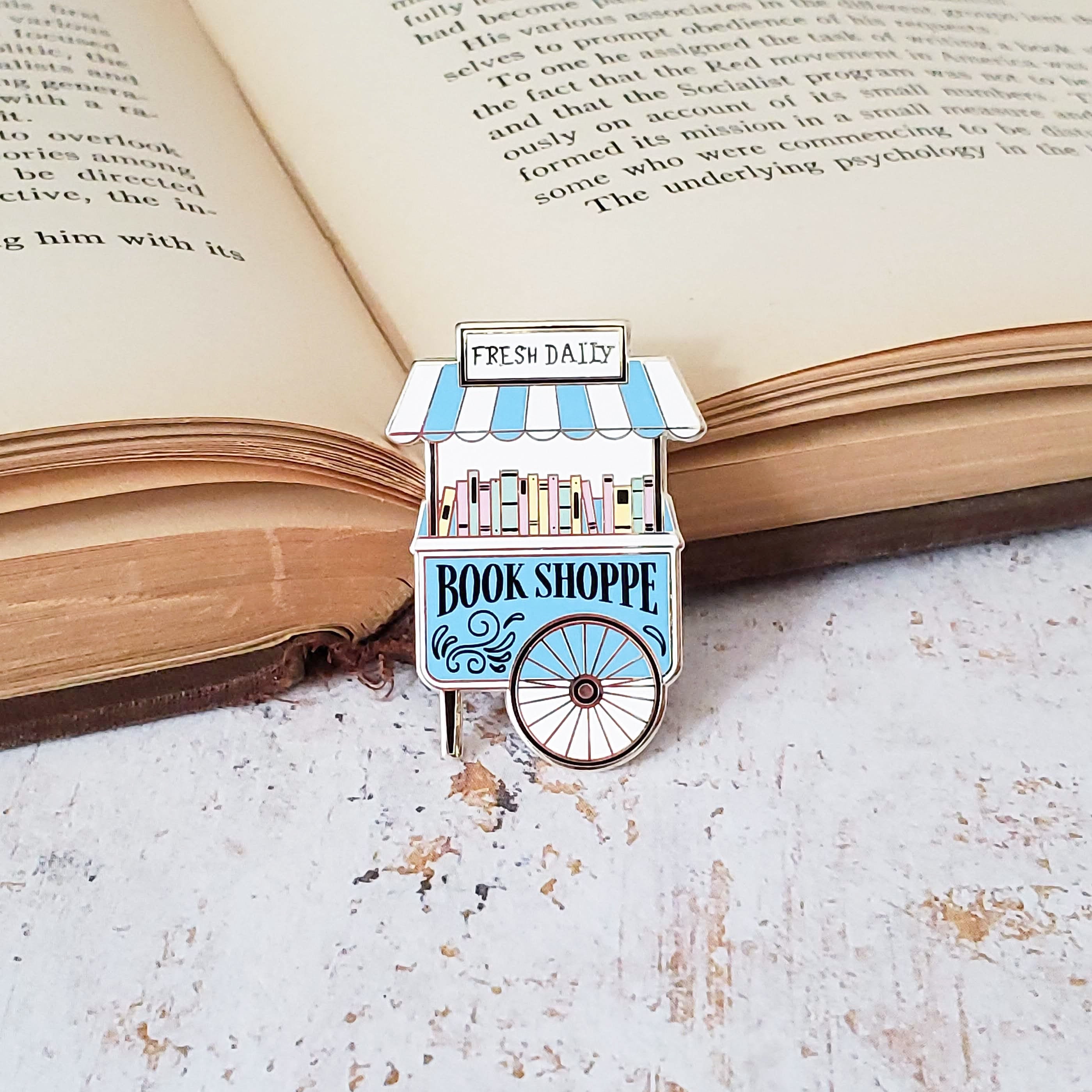 Book Shop Pastel Enamel Pin Hard Enamel Library Cute Pin | Etsy