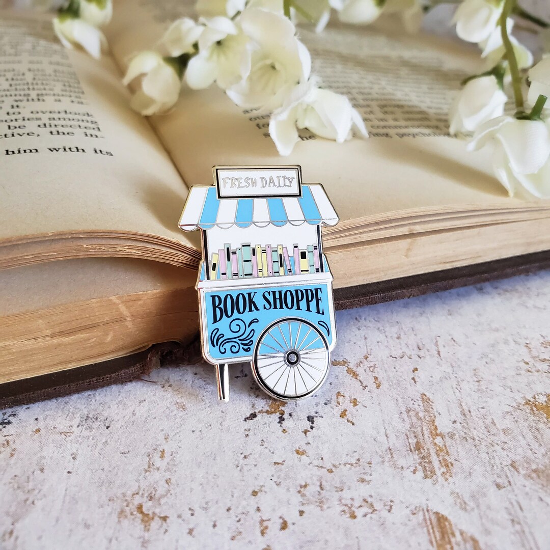 Book Shop Pastel Enamel Pin - Hard Enamel, Library, Cute Pin, Librarian ...