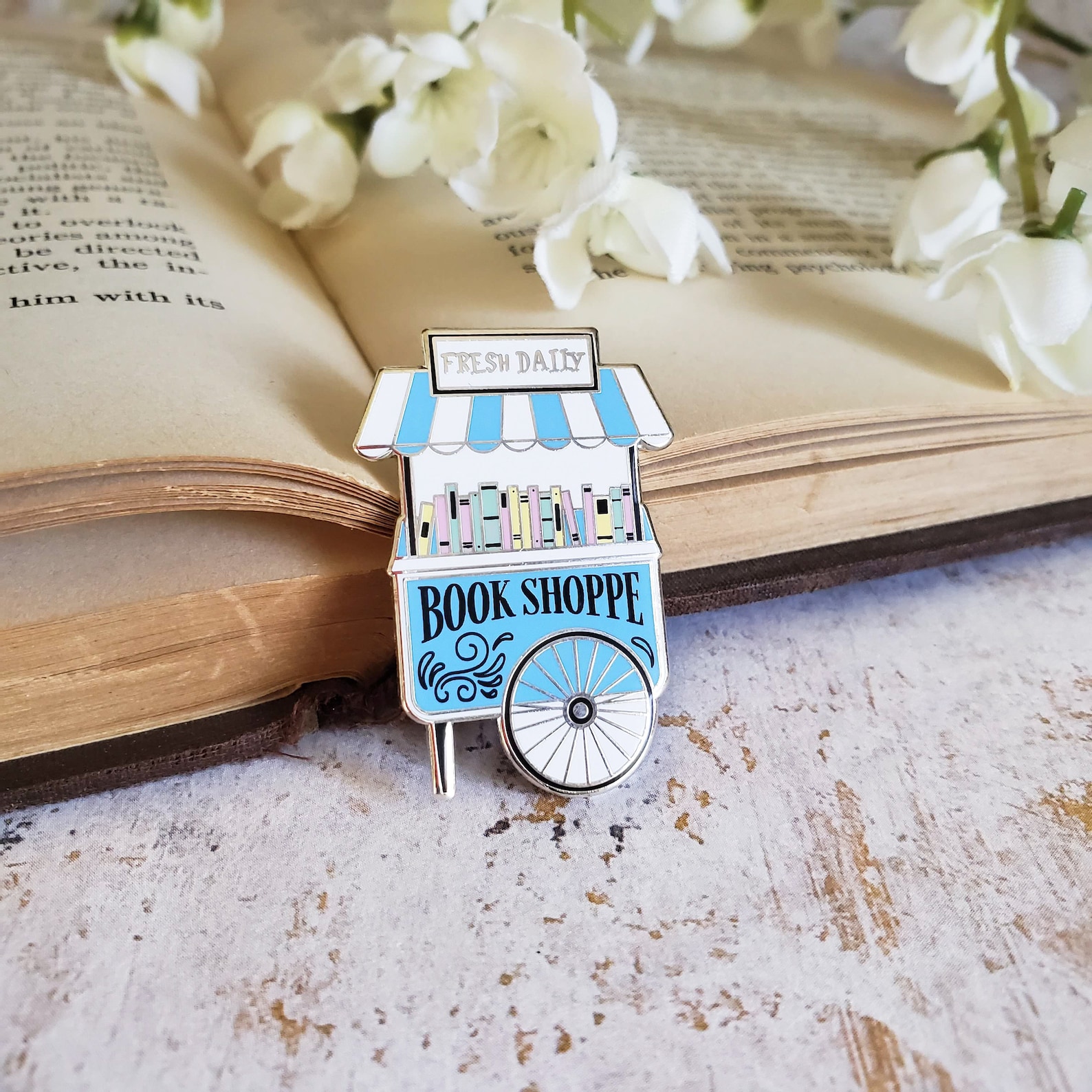 Book Shop Pastel Enamel Pin Hard Enamel Library Cute Pin | Etsy