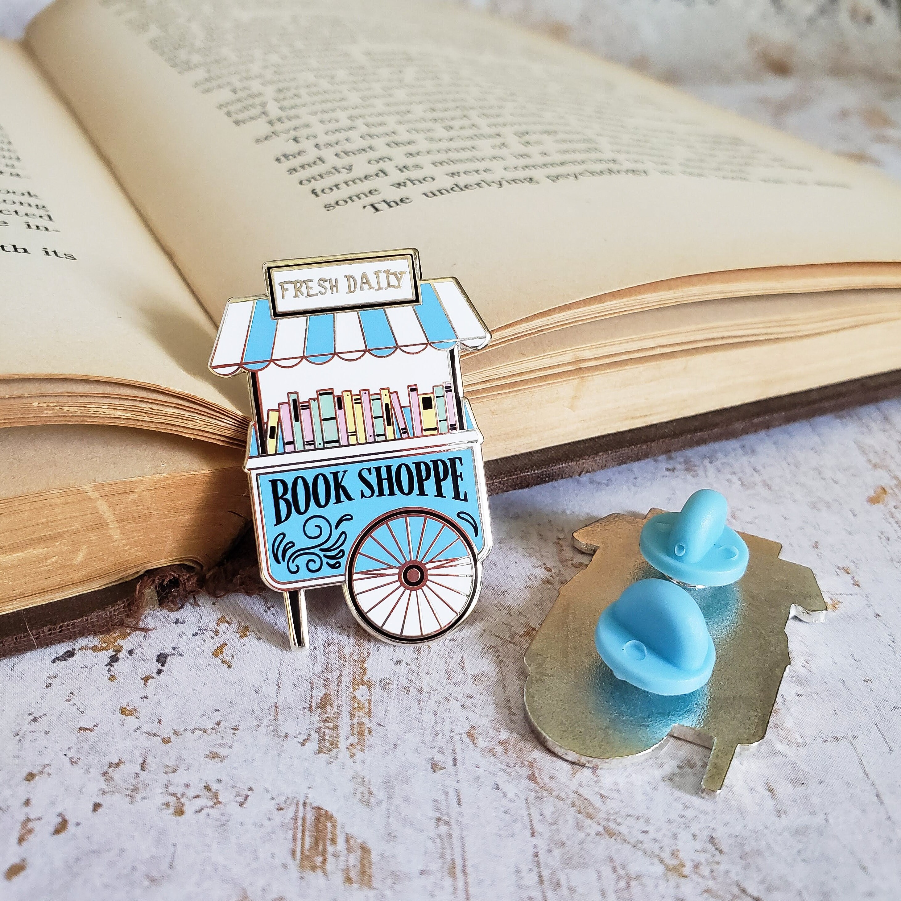 Book Shop Pastel Enamel Pin Hard Enamel Library Cute Pin | Etsy