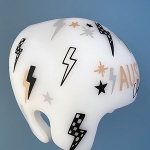 Cranial Band Decals, Baby Helmet Stickers Decals Neutral Lightning ...