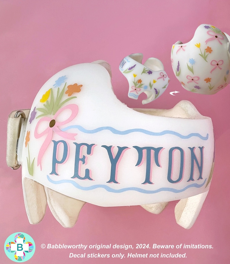 Cranial Band Decals, Spring Easter Bow Floral Docband Stickers Only ...