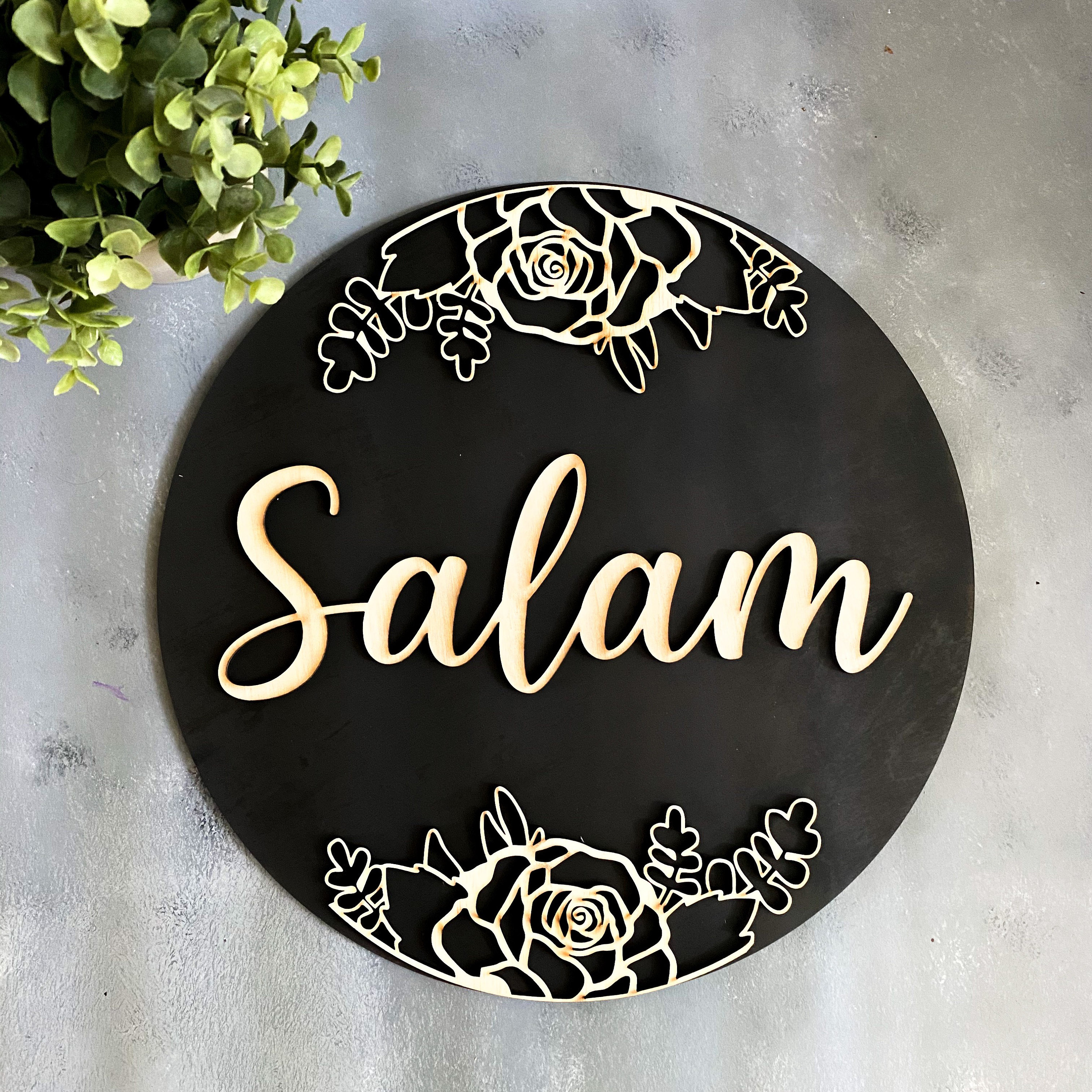 Arabic Salam Door Sign, Muslim Islamic Home, Front Door Decor, Muslim ...