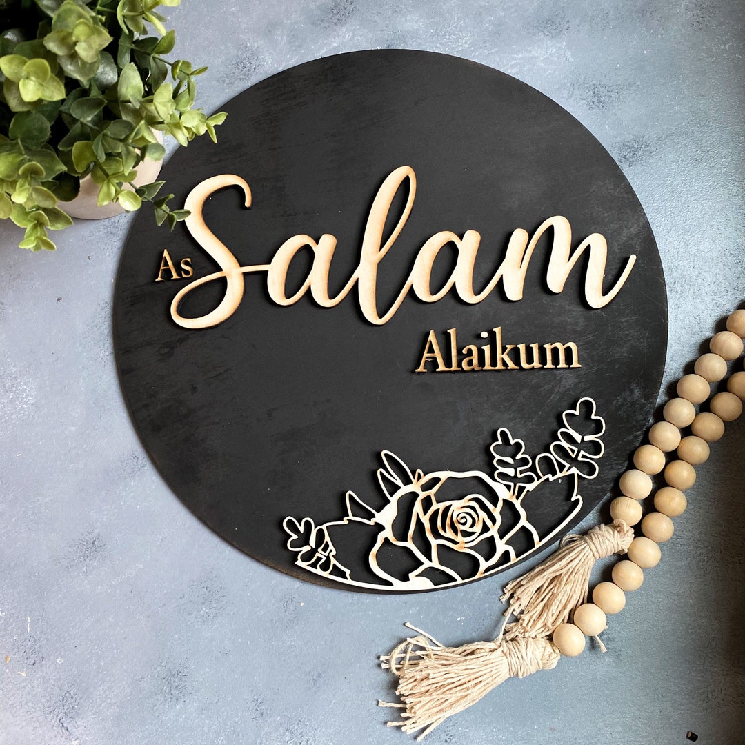 As Salam Alaikum Door Sign - Islamic Wreath - Salam Door Sign - Islamic ...