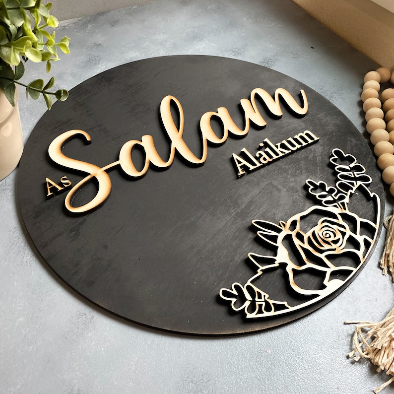 As Salam Alaikum Door Sign - Islamic Wreath - Salam Door Sign - Islamic ...
