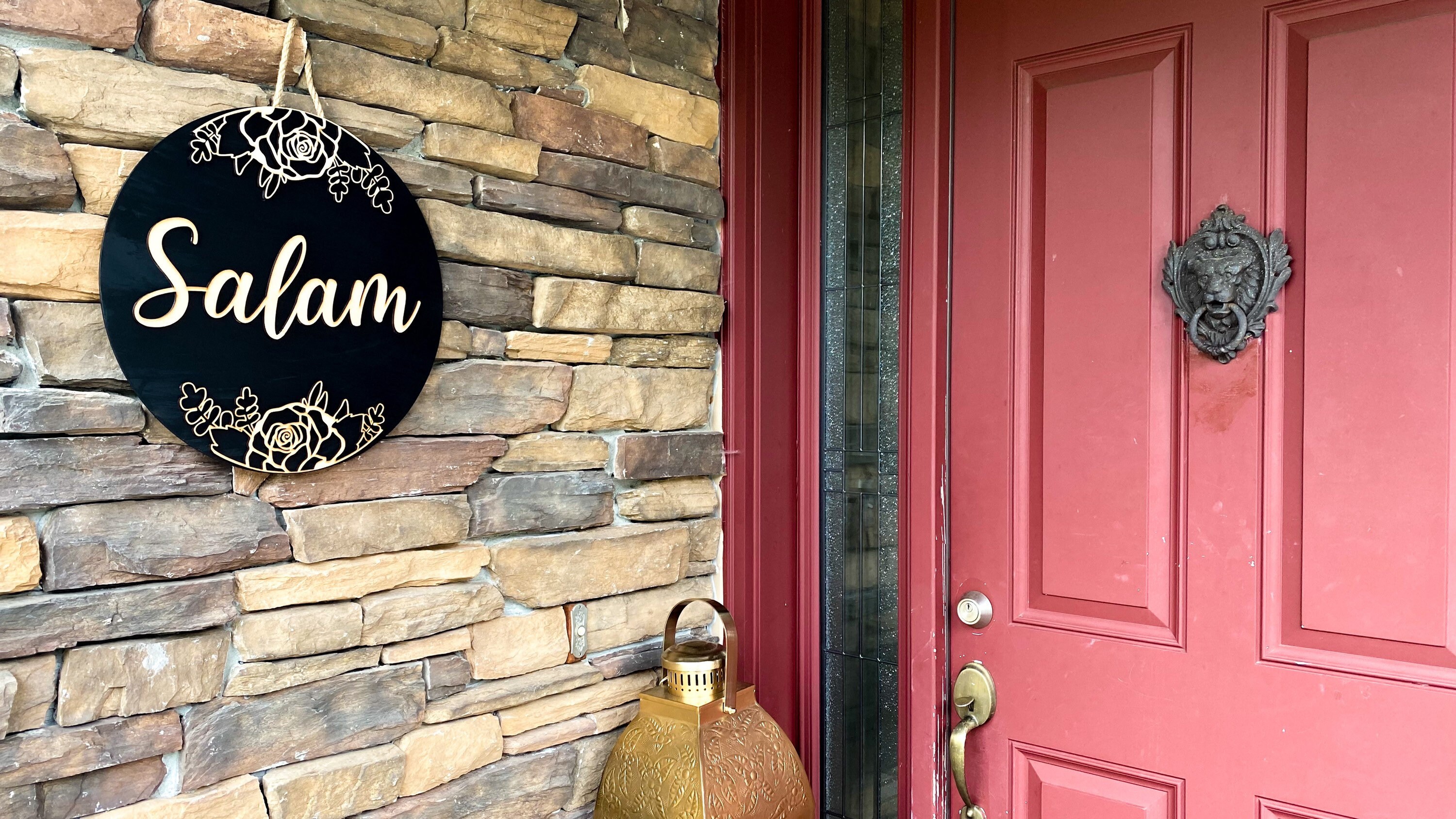 Arabic Salam Door Sign, Muslim Islamic Home, Front Door Decor, Muslim ...