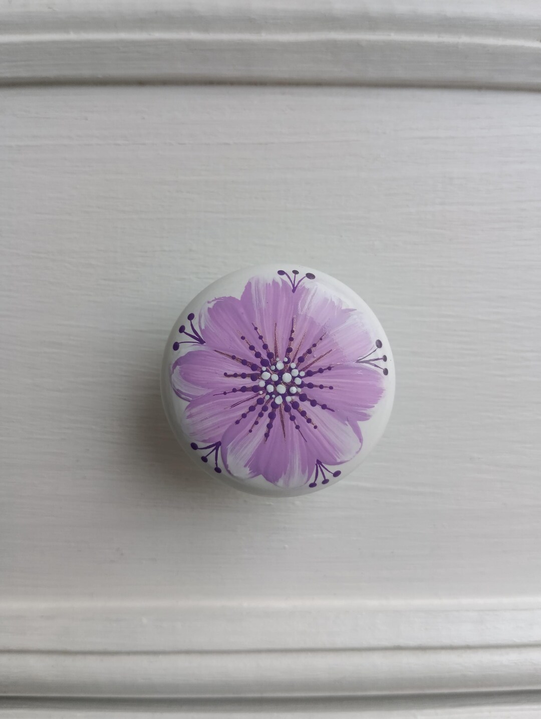 Hand-painted Flower Knob, Ukrainian Petrykivka, Wood Cabinet Knob - Etsy
