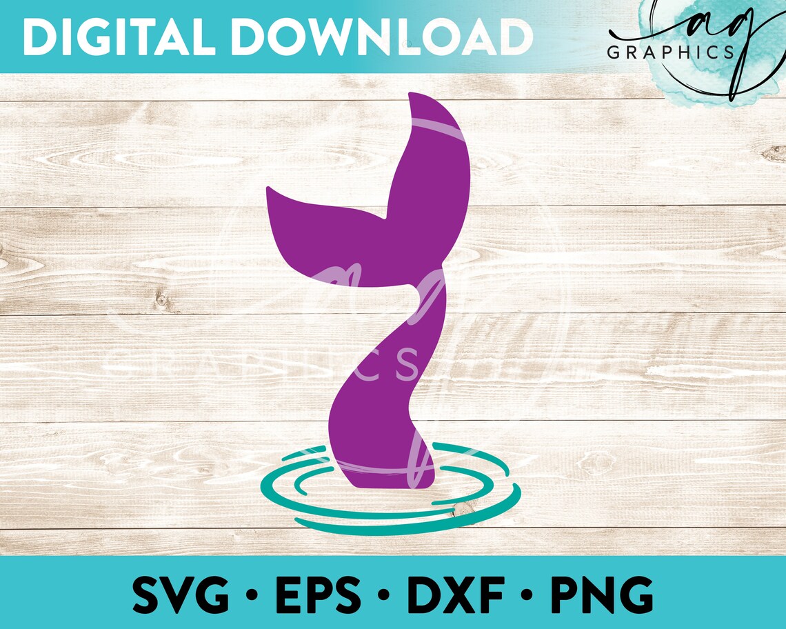 Mermaid Tail Instant Digital Download Cut File for Cricut, Silhouette ...