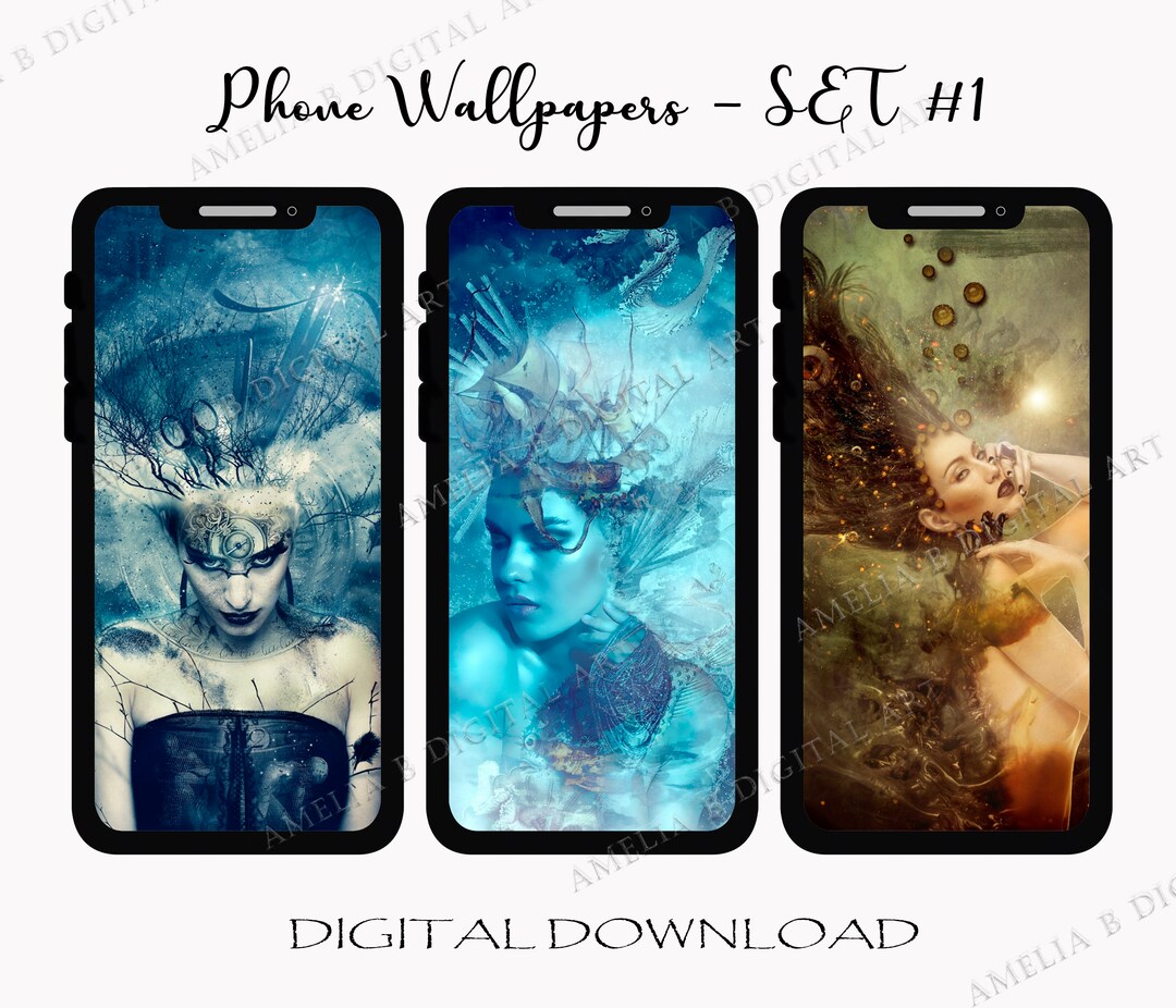 Set #1 of 3 Iphone/android Wallpapers, Phone Background, Unique ...