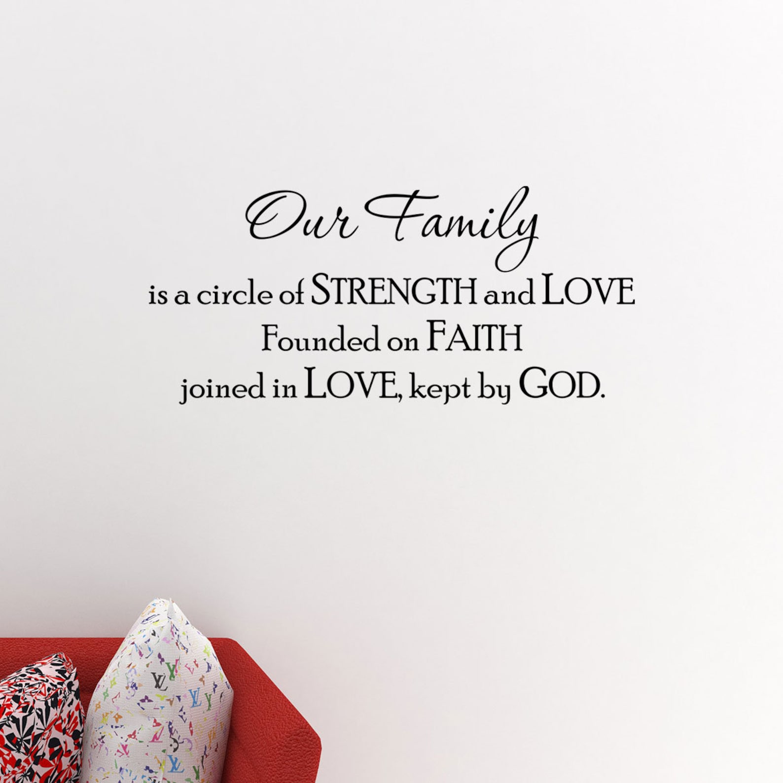 Wall Decal Quote Our Family is a Circle of Strength and Love - Etsy