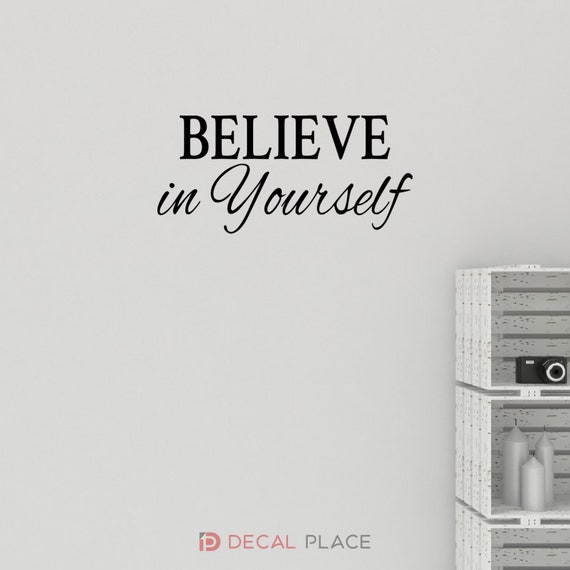 Home Décor Home & Living BElieve in YOUrself Classroom Door Vinyl Wall ...