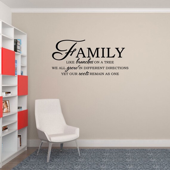 Family Tree Wall Decal Family Like Branches on a Tree Quote | Etsy