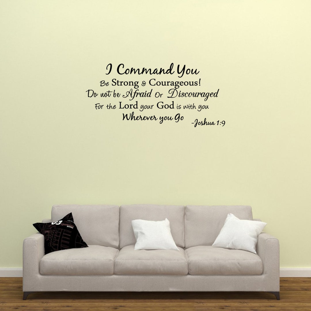 I Command You Vinyl Quote Wall Decal Joshua 1:9 God Scripture - Etsy