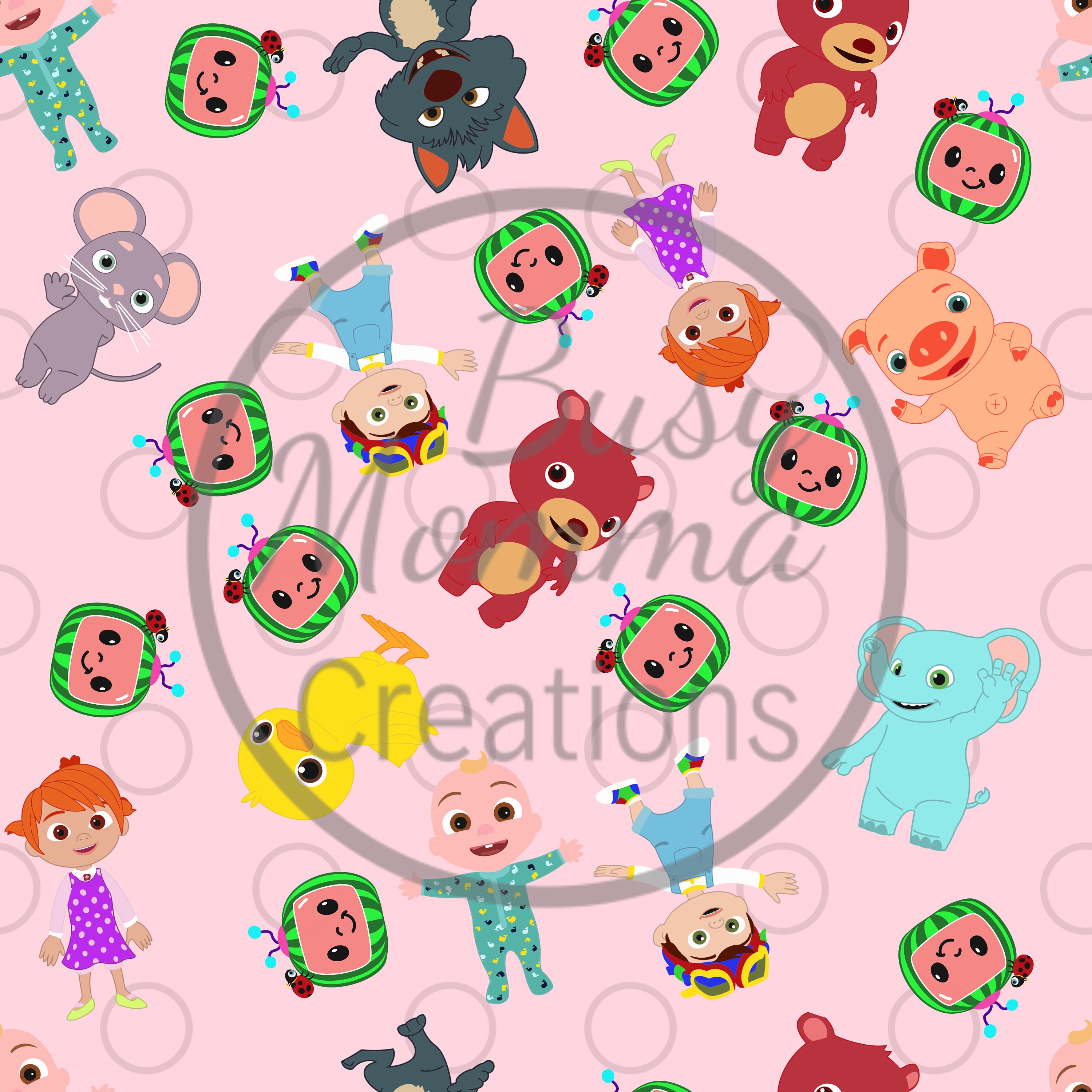 Cocomelon Pink Fabric Digital File SEAMLESS | Etsy