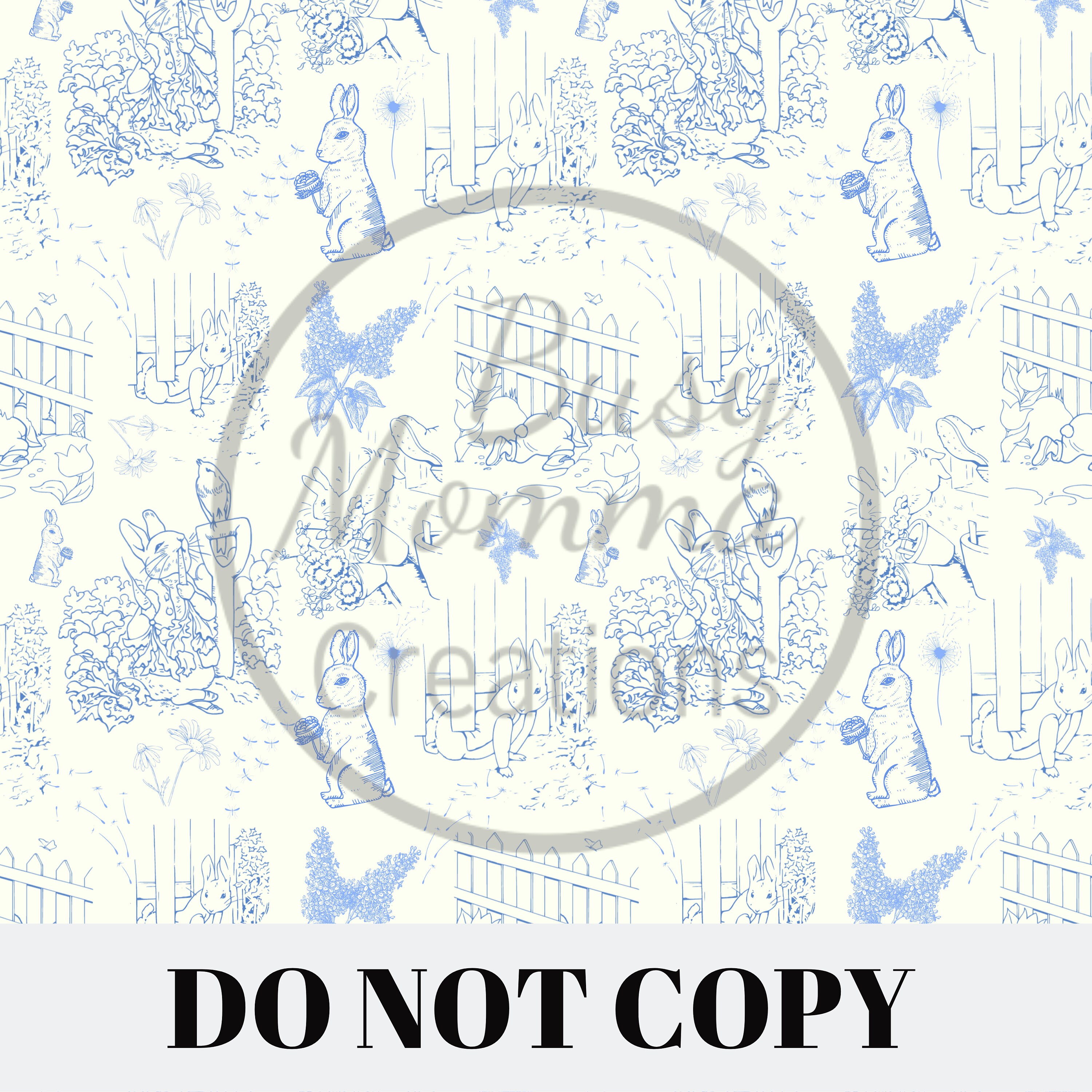 Peter Rabbit Toile Blue Fabric Digital File- SEAMLESS Paper,digital ...