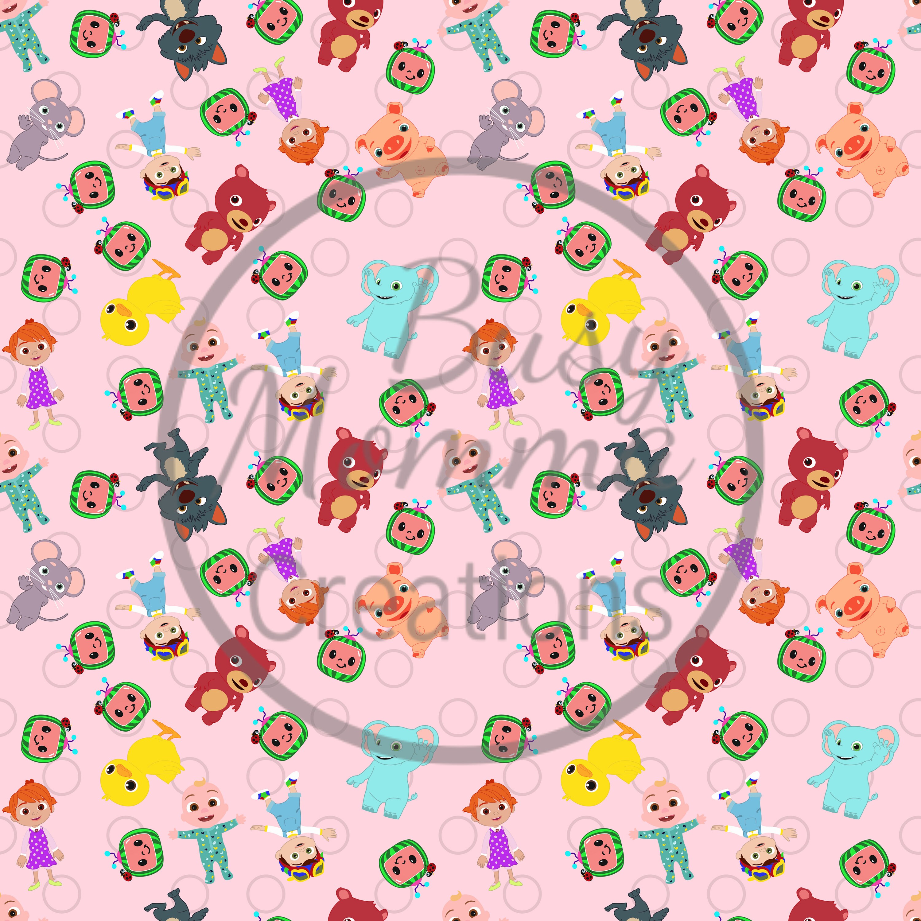 Cocomelon Pink Fabric Digital File SEAMLESS | Etsy