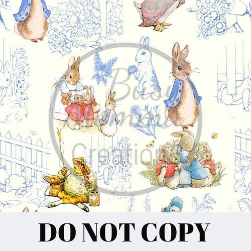 Peter Rabbit Toile Fabric Digital File SEAMLESS | Etsy