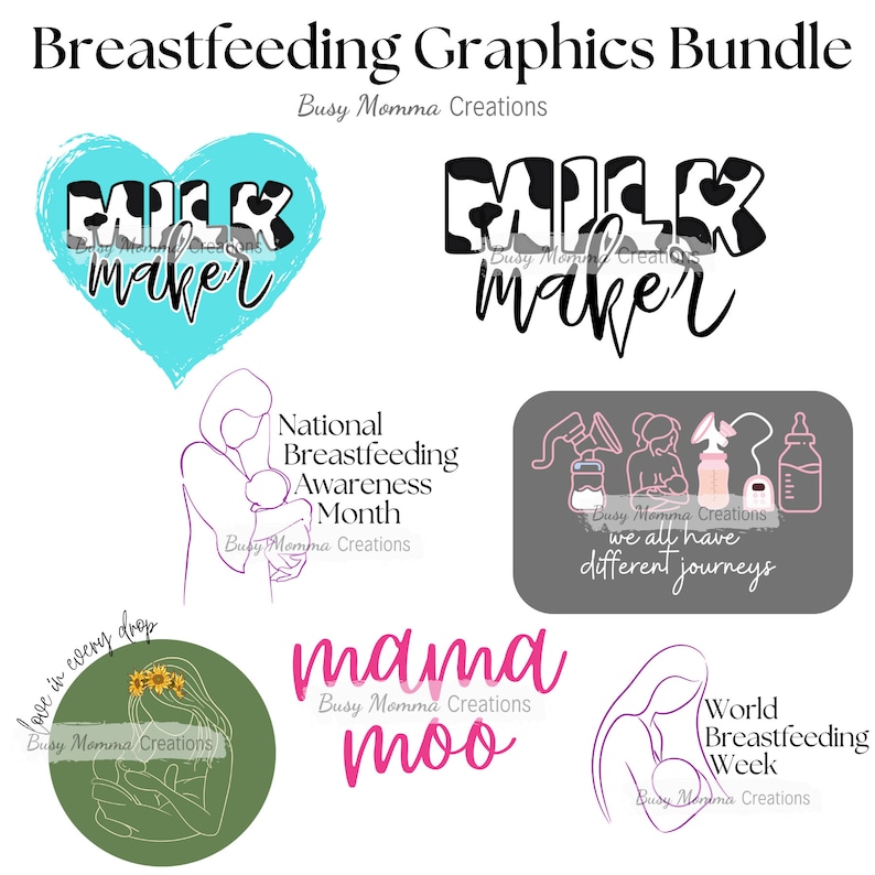 Breastfeeding Graphics Digital PNG Bundle | Tee PNG | Shirt Design | T ...