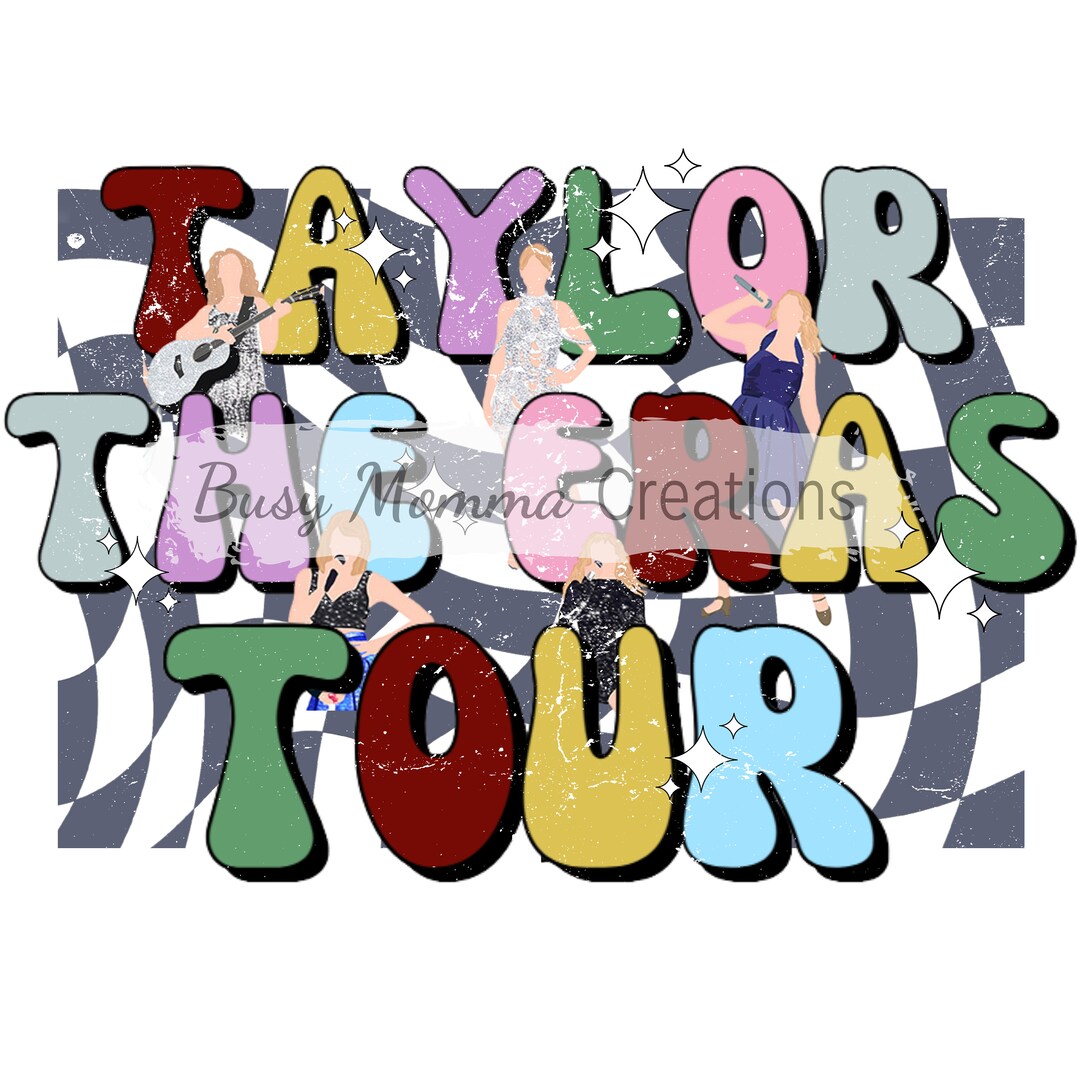 Taylor Swift Eras Tour Retro Digital Print | Bejeweled Distressed ...