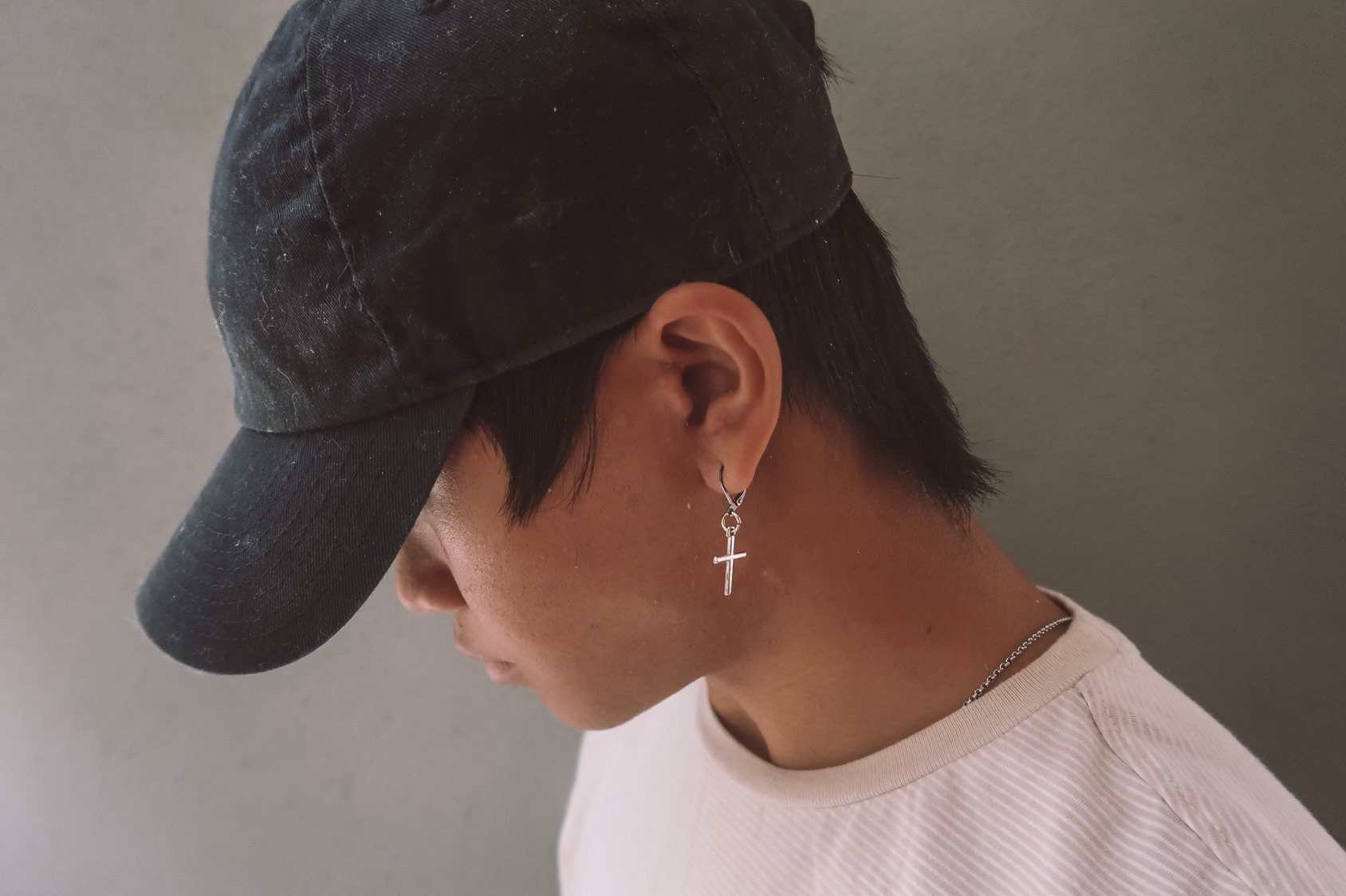 Faith Silver-plated Cross Dangle Earring. Mens Dangle | Etsy